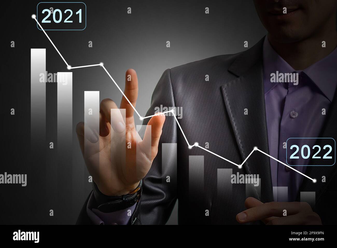 man's hand holding a growth chart. Analysis concept Stock Photo - Alamy