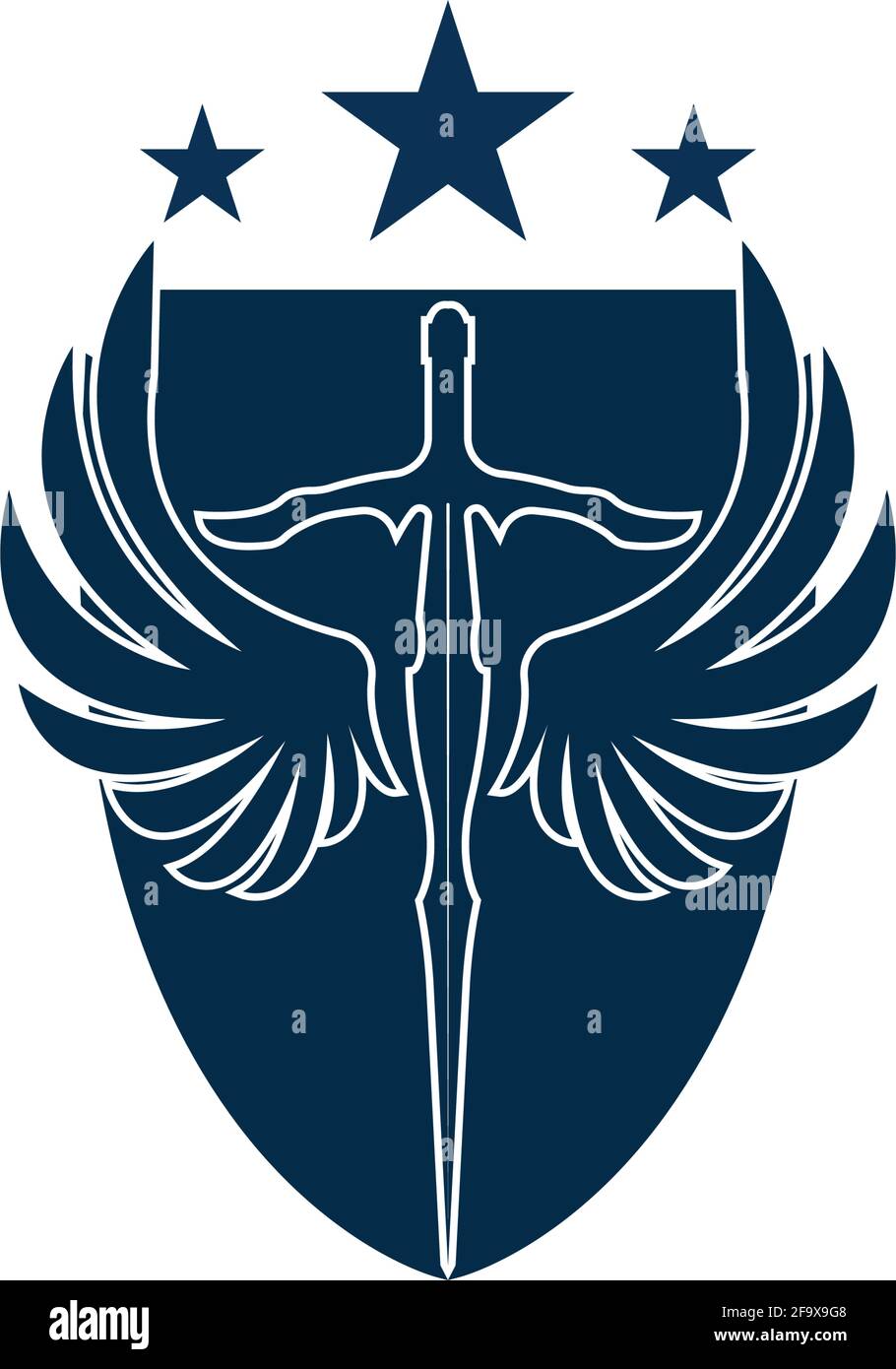 The winged sword with shield vector icon Stock Vector Image & Art - Alamy