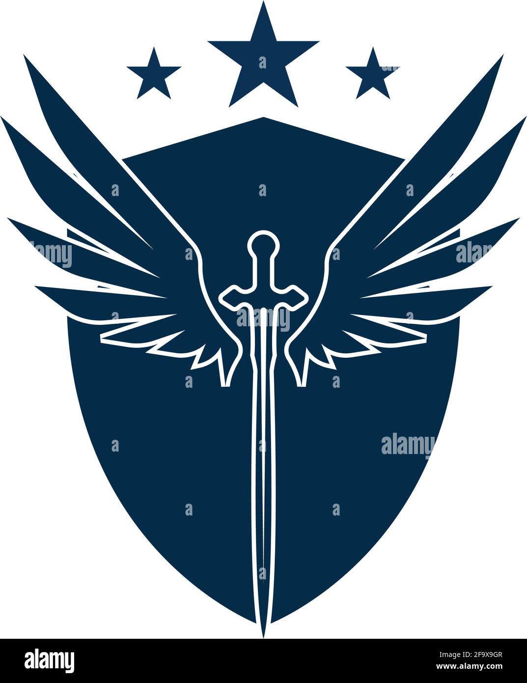 The winged sword with shield vector icon Stock Vector Image & Art - Alamy