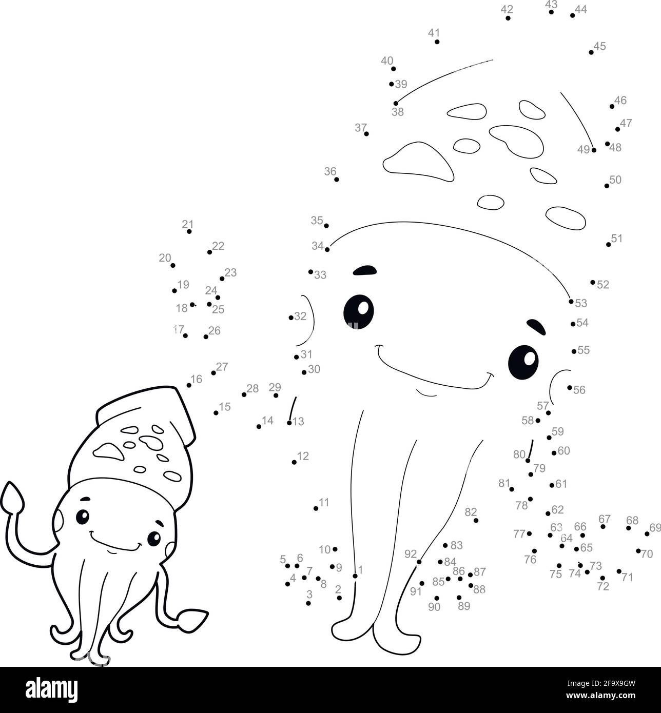 Squid illustration Black and White Stock Photos & Images - Alamy