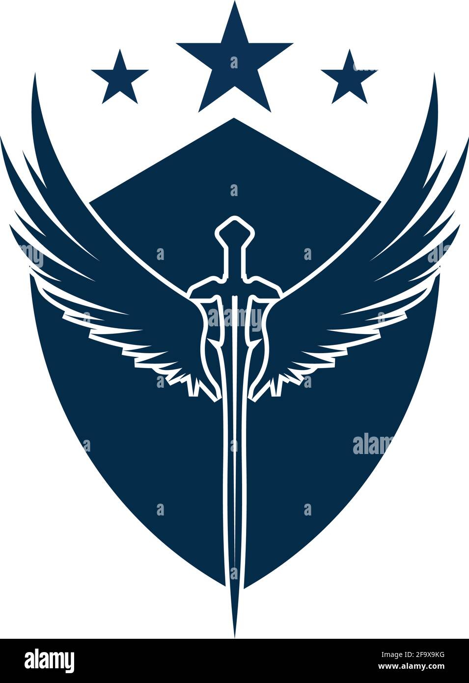 The winged sword with shield vector icon Stock Vector Image & Art - Alamy