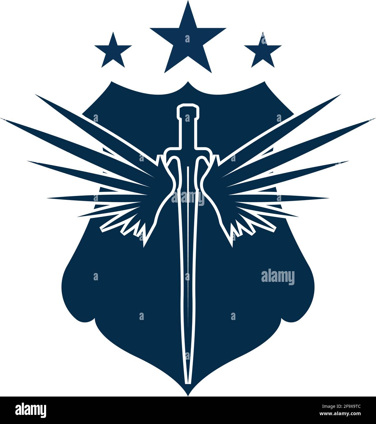 The winged sword with shield vector icon Stock Vector Image & Art - Alamy