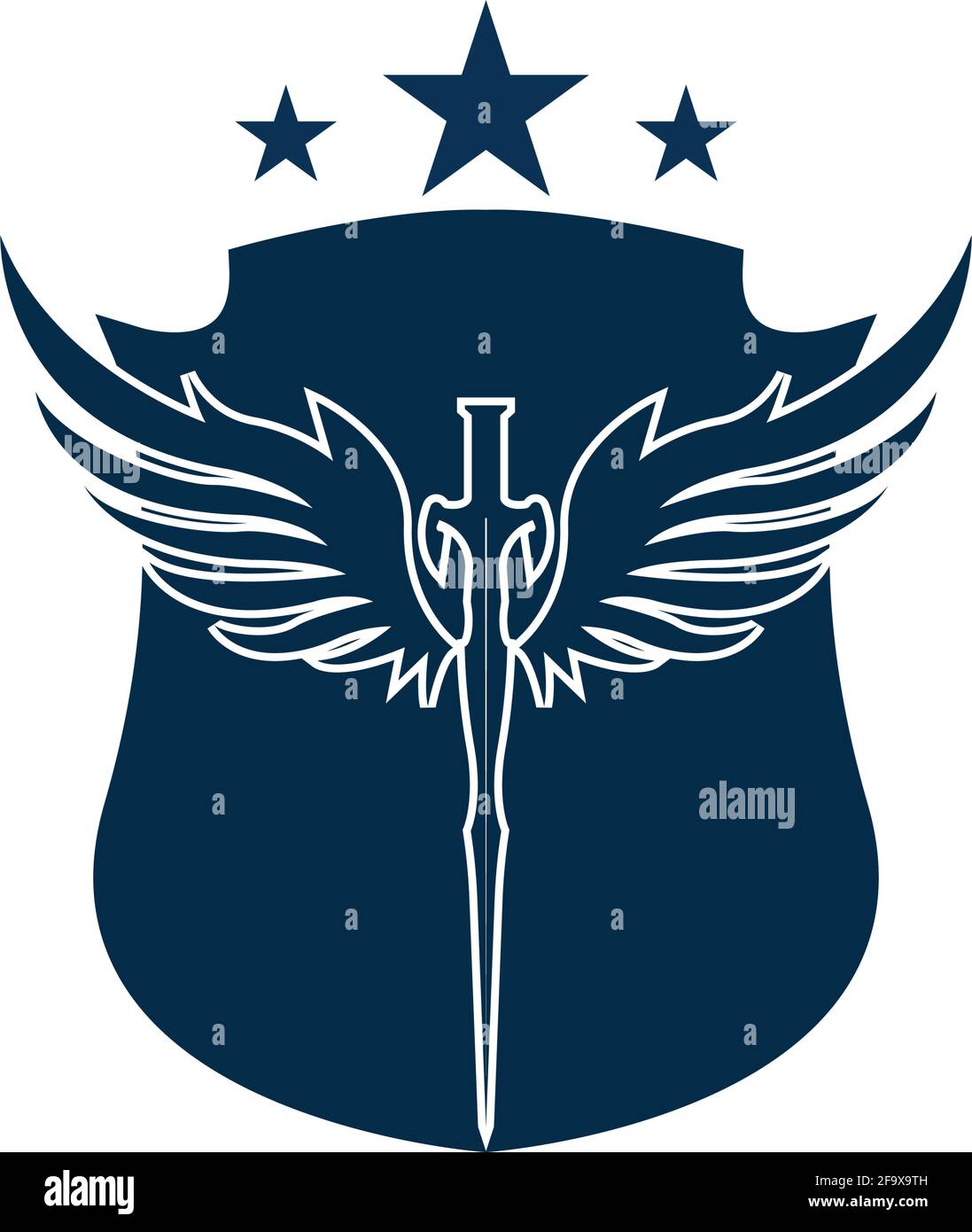 The winged sword with shield vector icon Stock Vector Image & Art - Alamy