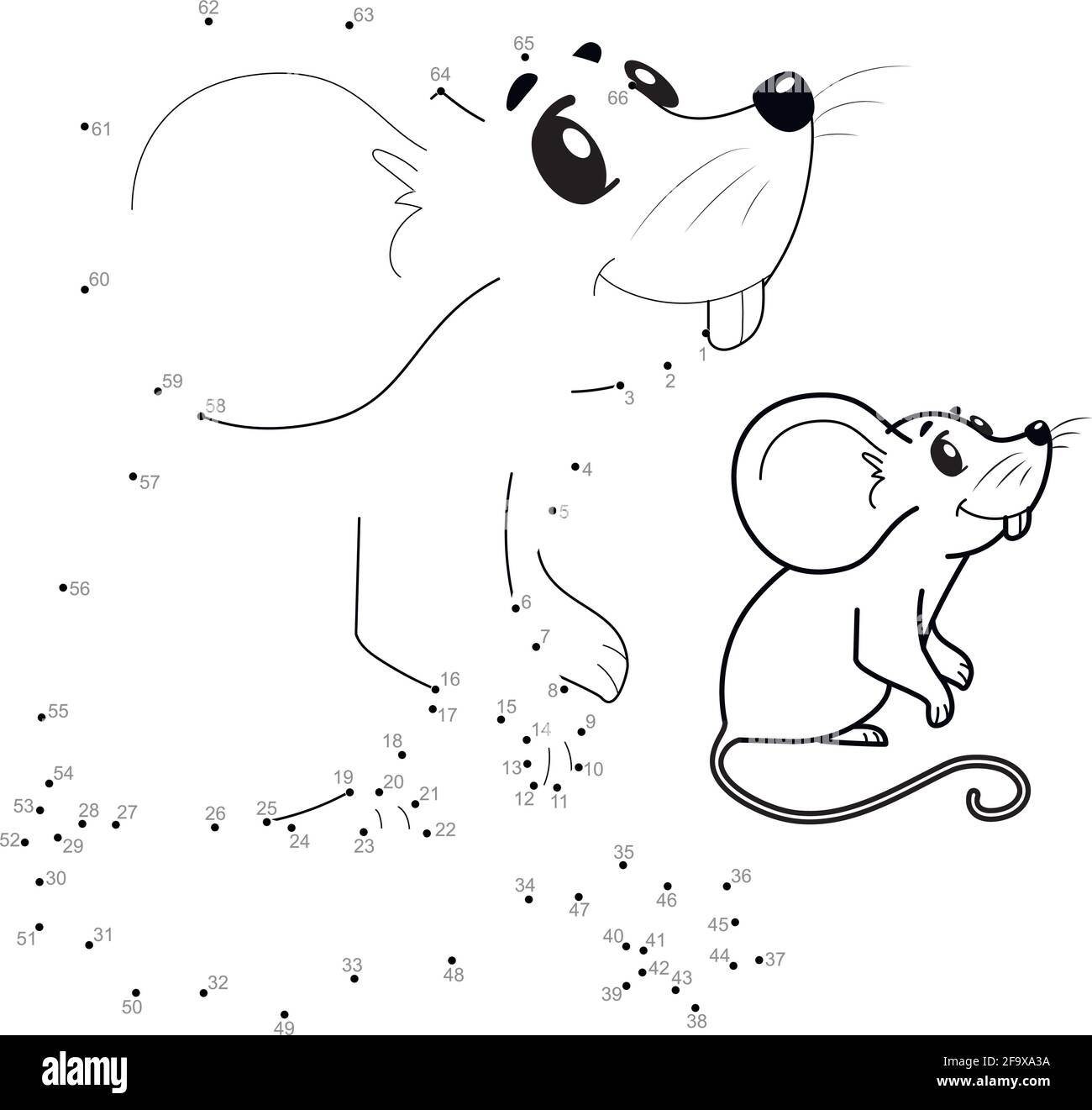 Dot to dot puzzle for children. Connect dots game. mouse illustration ...