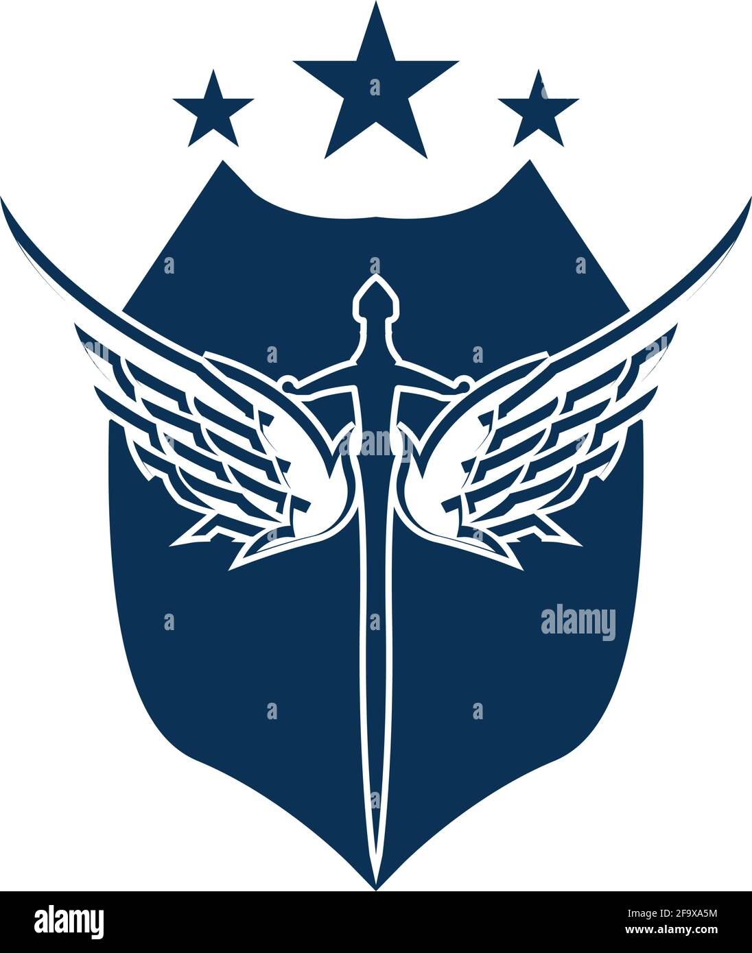 Winged sword banner heraldic design hi-res stock photography and images ...