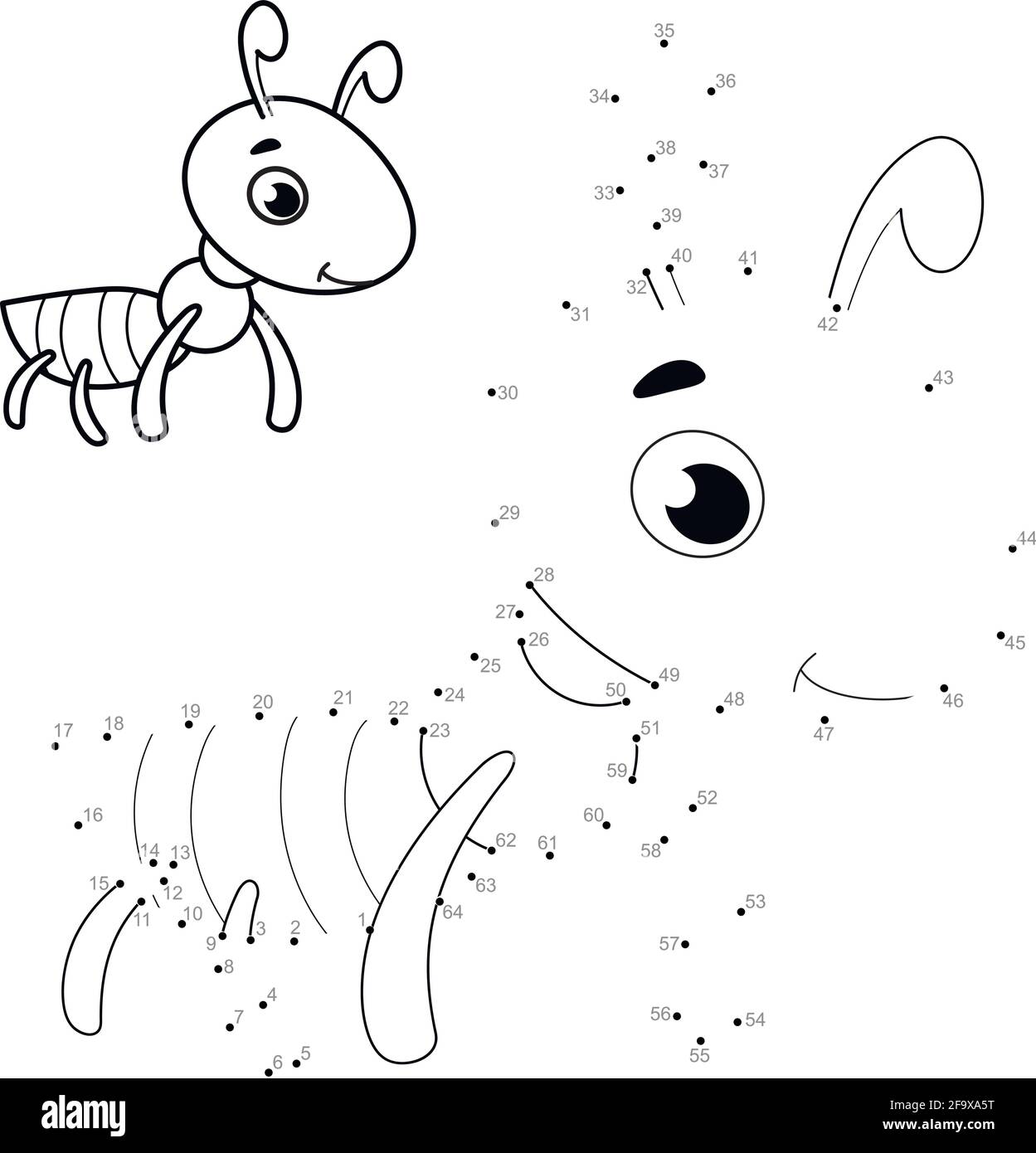 Dot to dot puzzle for children. Connect dots game. ant illustration ...