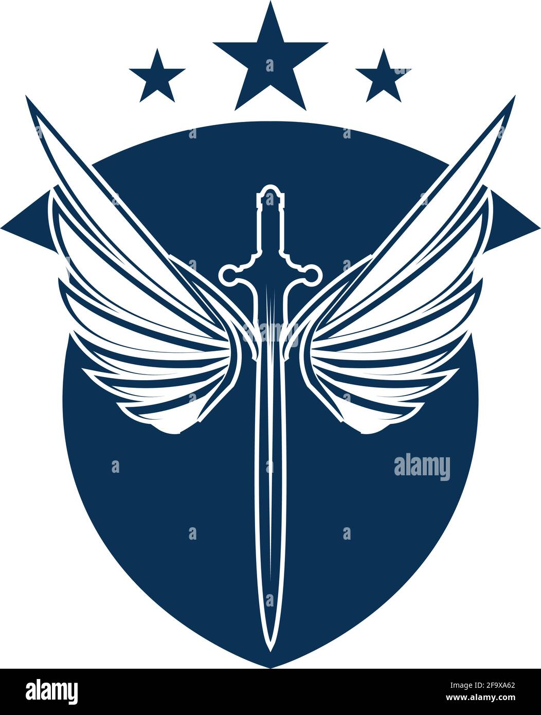 Winged sword banner heraldic design hi-res stock photography and images ...