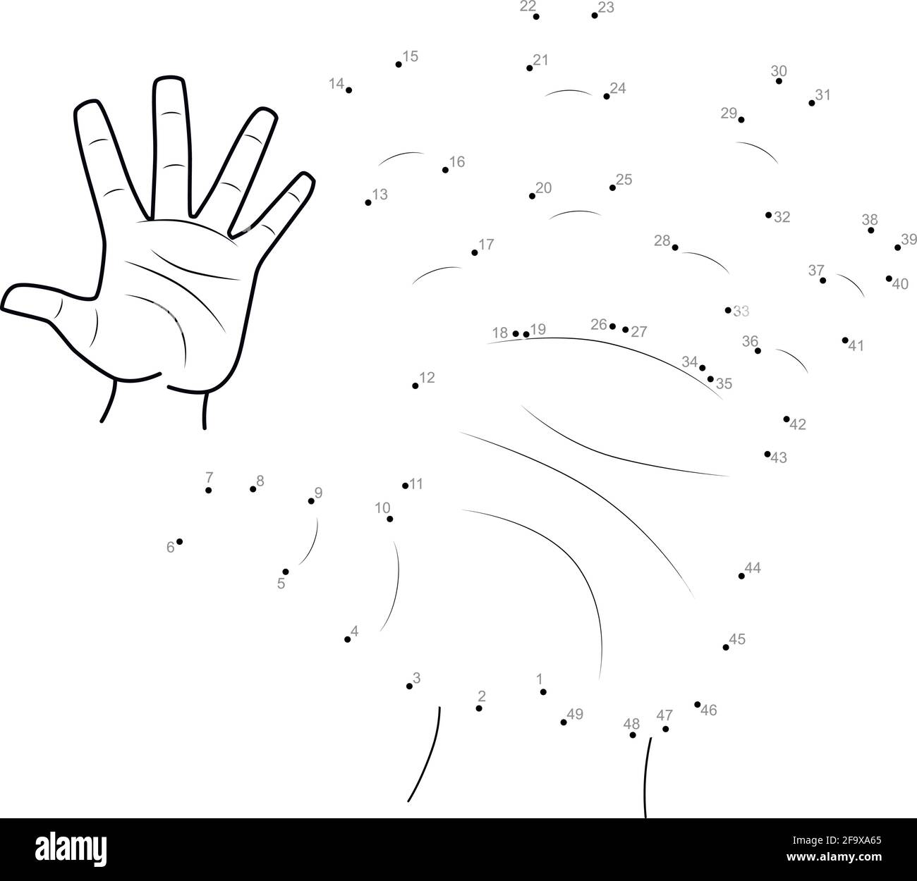 Dot To Dot Puzzle For Children Connect Dots Game Hand Illustration 