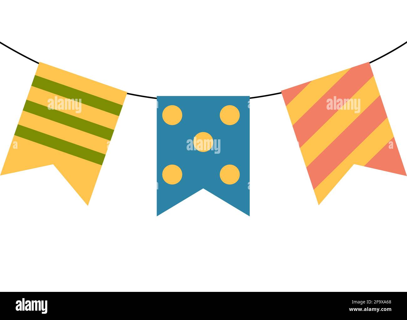 holiday flags on the rope on white. Vector Illustration Stock Vector ...