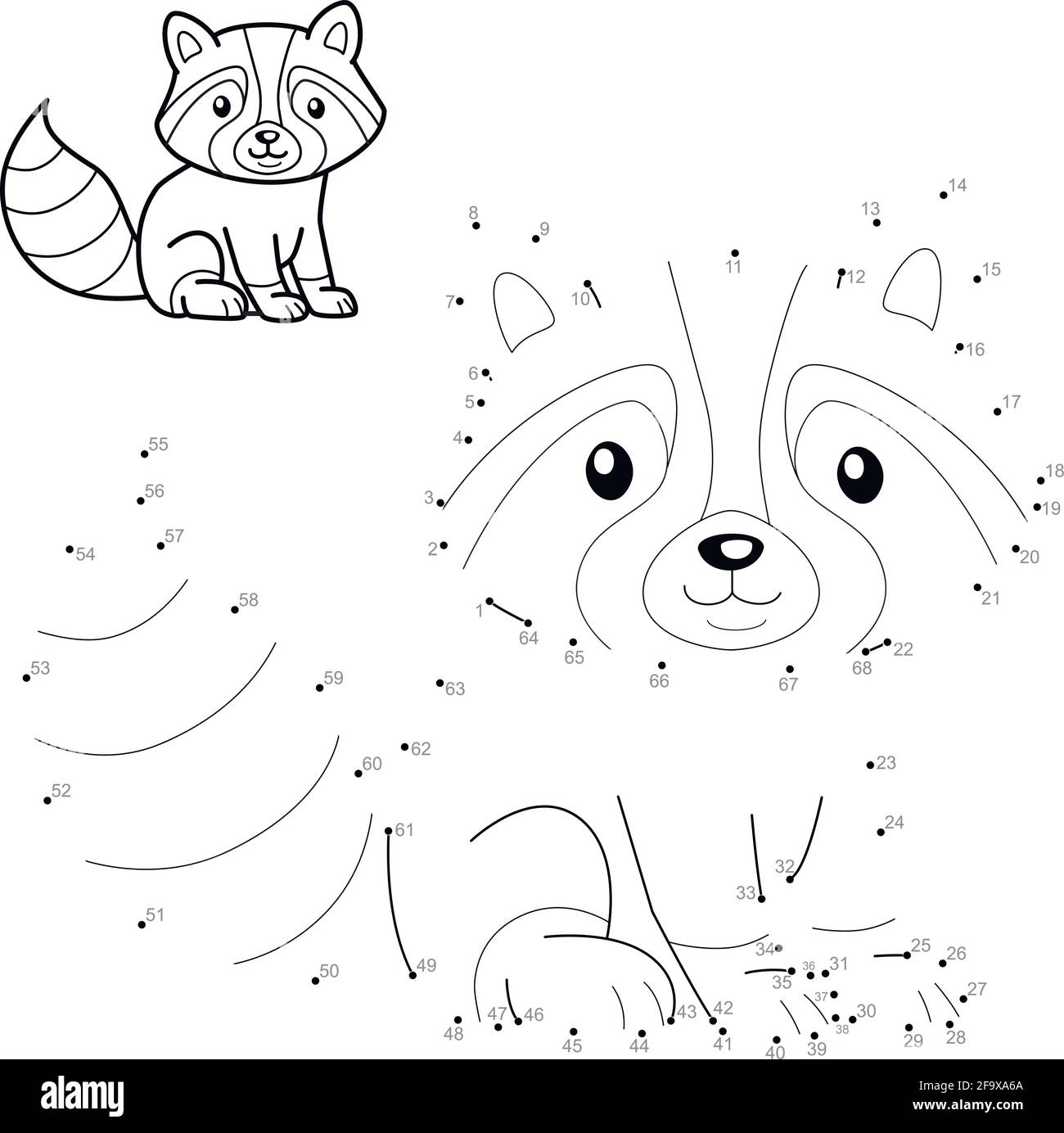 Dot to dot puzzle for children. Connect dots game. badger illustration ...