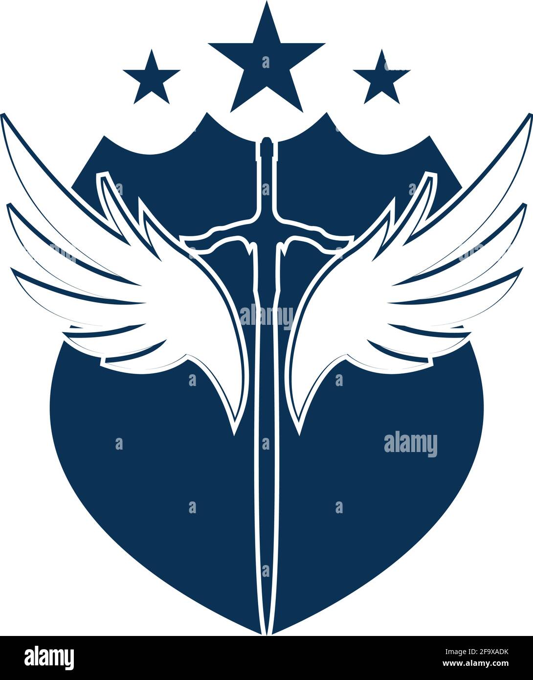 The winged sword with shield vector icon Stock Vector Image & Art - Alamy