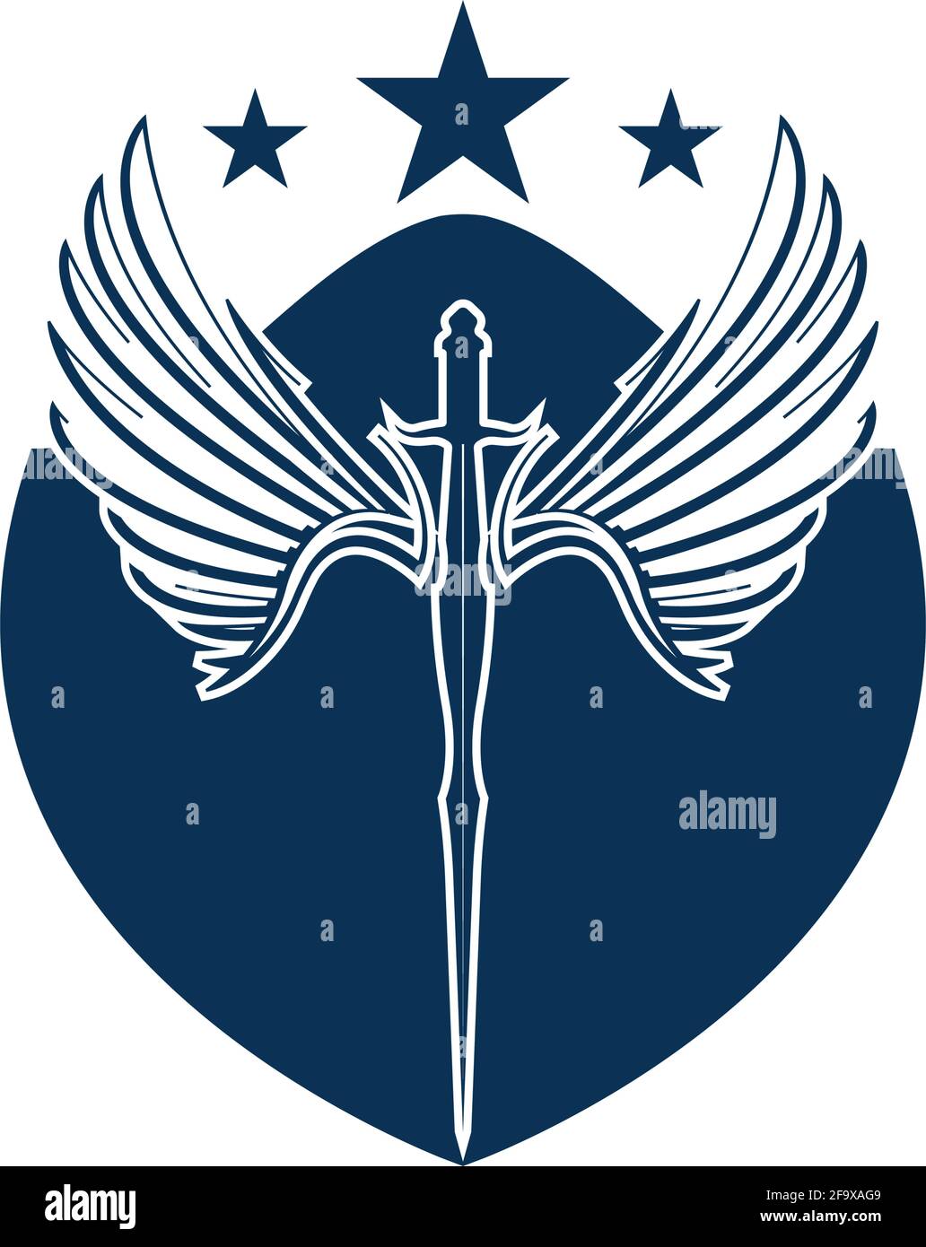 Winged sword banner heraldic design hi-res stock photography and images ...