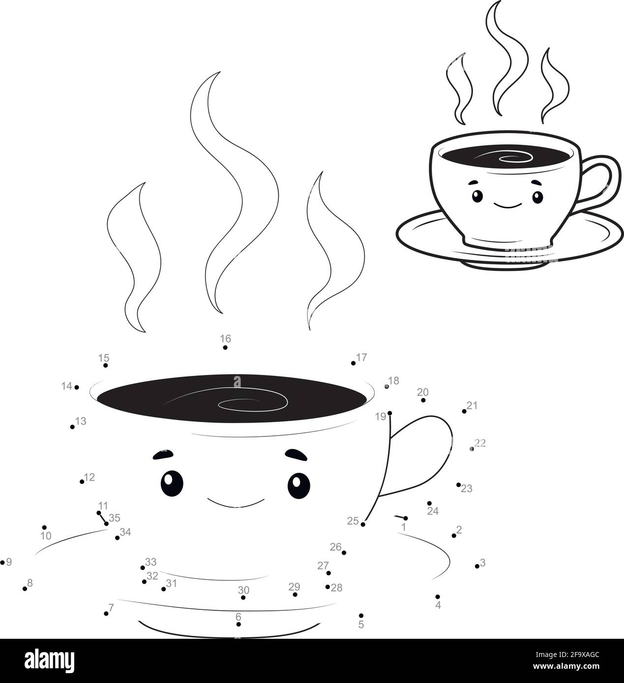 Dot to dot puzzle for children. Connect dots game. cup illustration ...