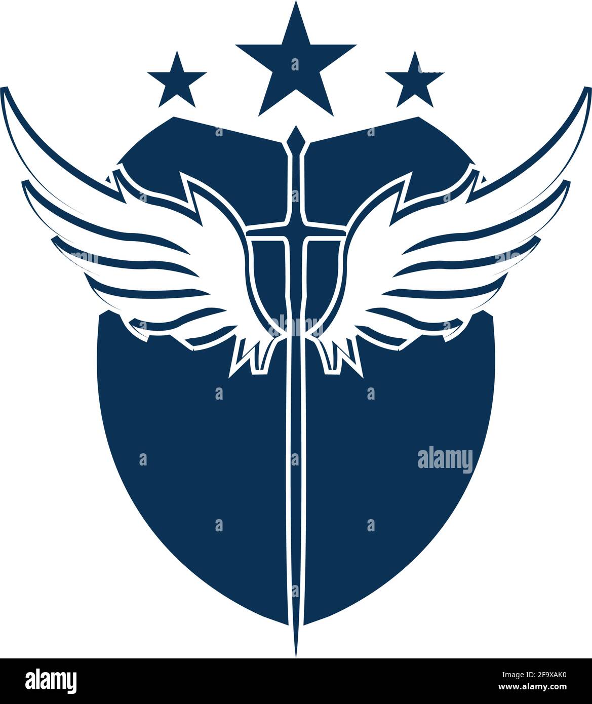 The winged sword with shield vector icon Stock Vector Image & Art - Alamy