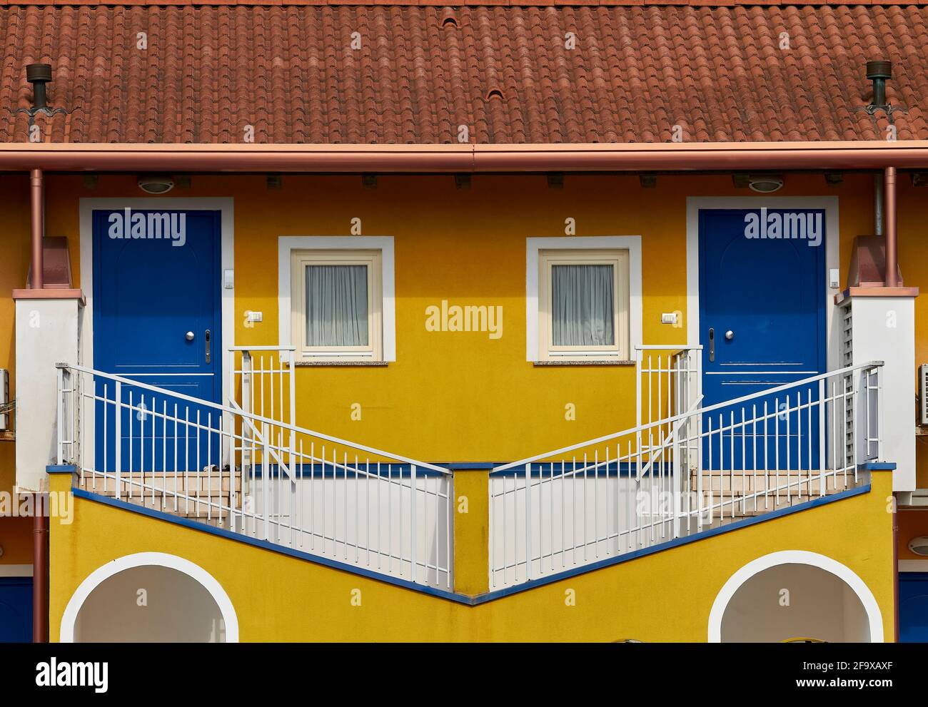 Colorful Venetian houses of Caorle city Stock Photo - Alamy
