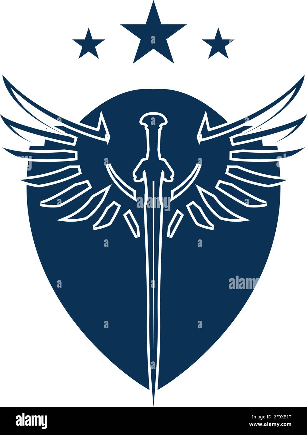 The winged sword with shield vector icon Stock Vector Image & Art - Alamy