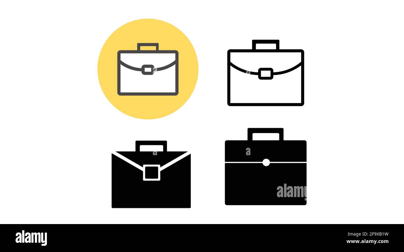 Briefcase icon vector, bag symbols set. Isolated illustration Stock ...