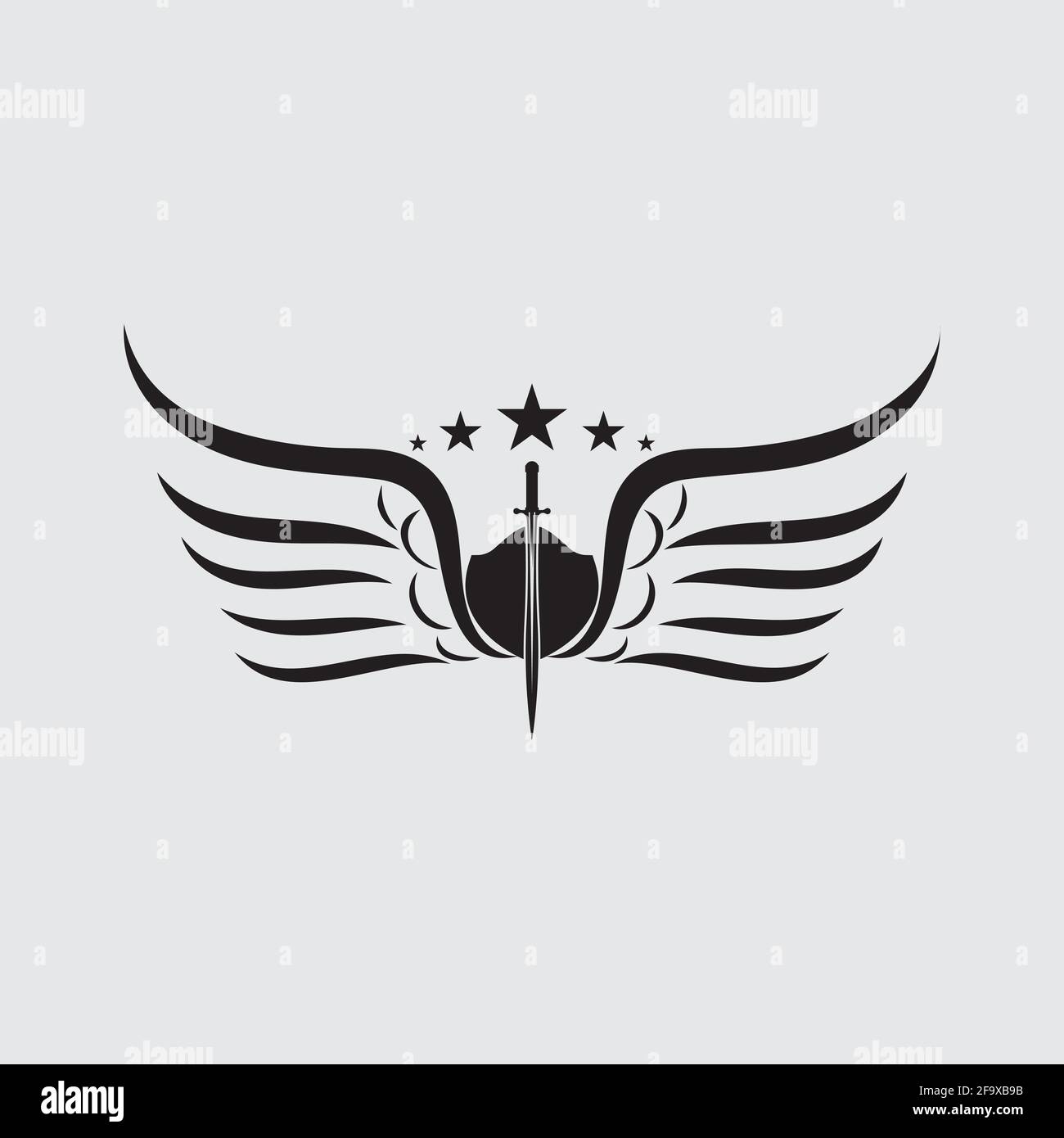 The winged sword with shield vector icon Stock Vector Image & Art - Alamy