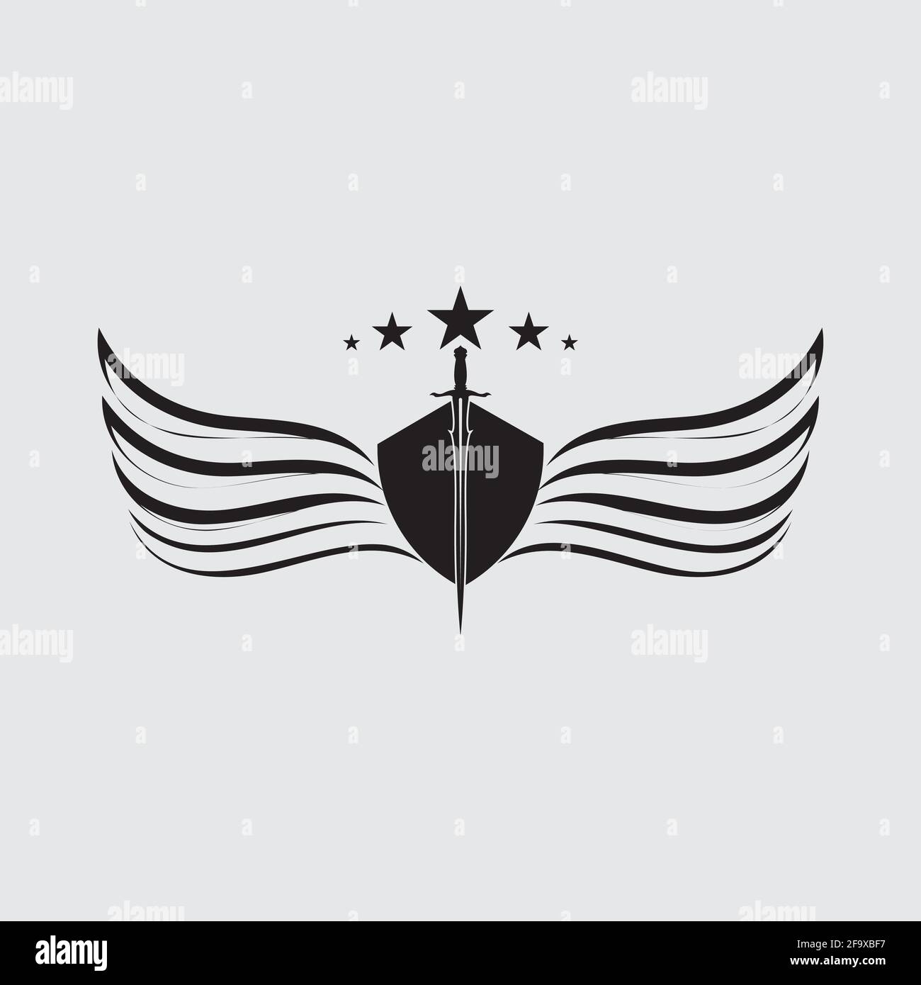 The winged sword with shield vector icon Stock Vector Image & Art - Alamy