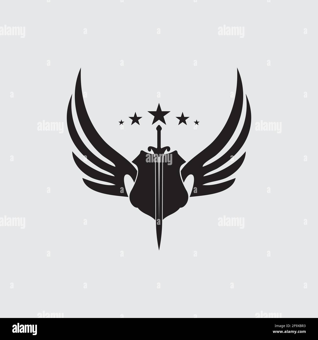 The winged sword with shield vector icon Stock Vector Image & Art - Alamy