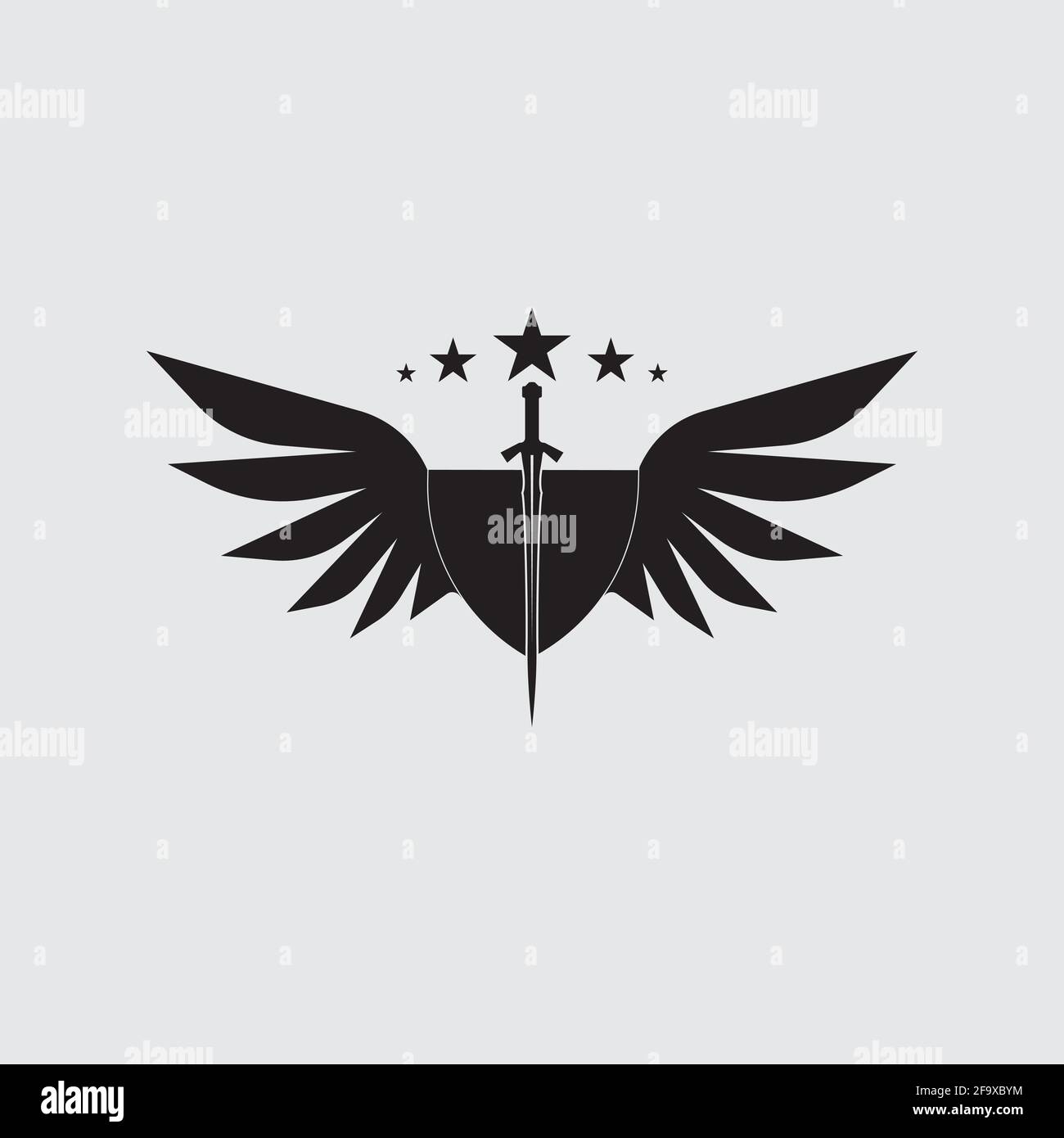 Winged sword banner heraldic design hi-res stock photography and images ...