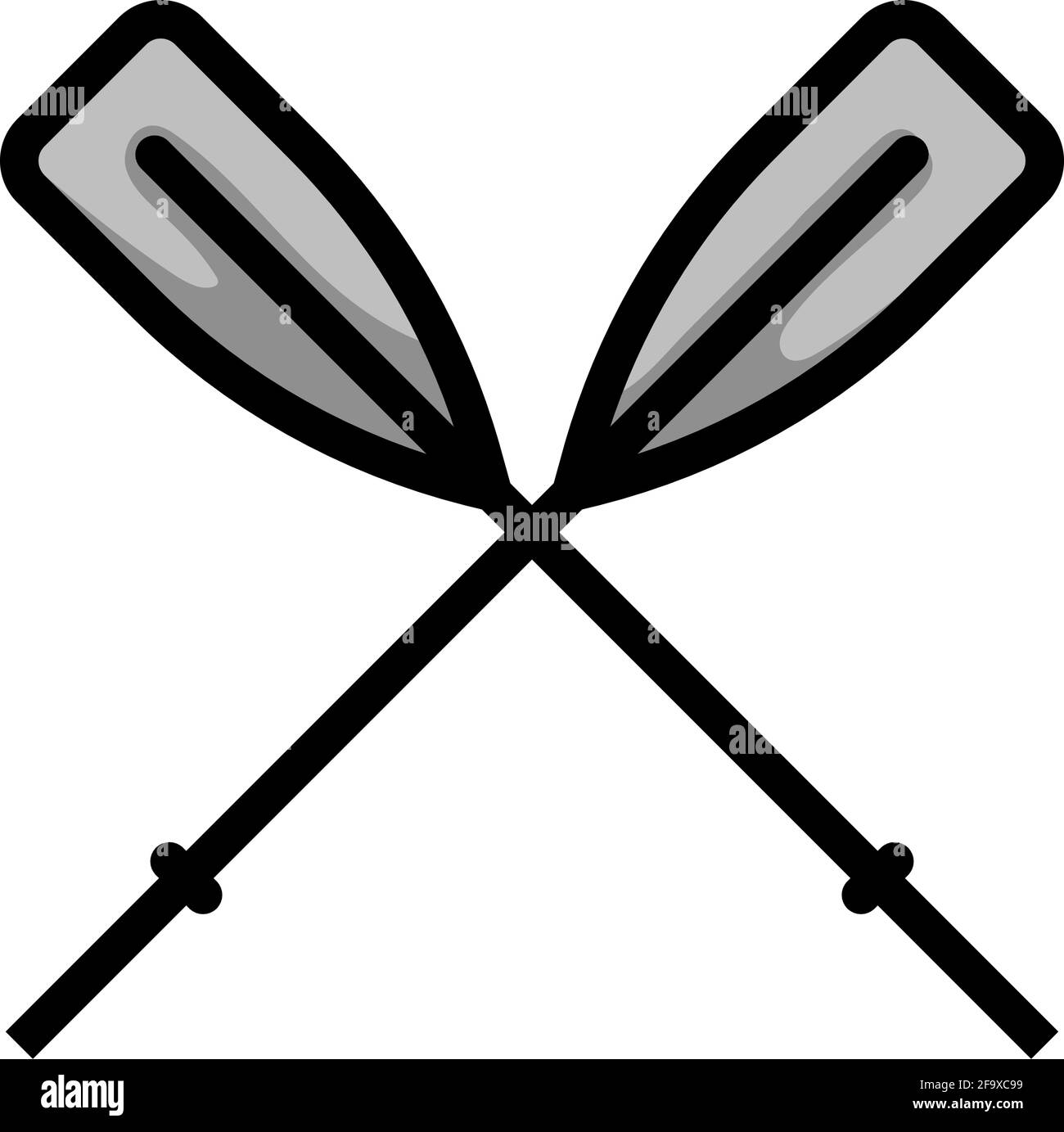 Icon Of Boat Oars. Editable Bold Outline With Color Fill Design. Vector ...