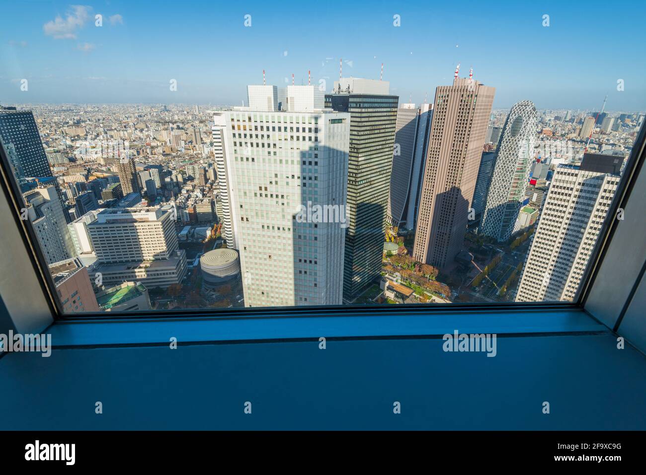 Tokyo, Japan - December 11, 2015: Aerial view of downtown Tokyo city ...