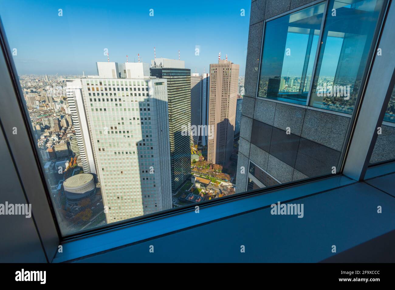 Tokyo, Japan - December 11, 2015: Aerial view of downtown Tokyo city ...
