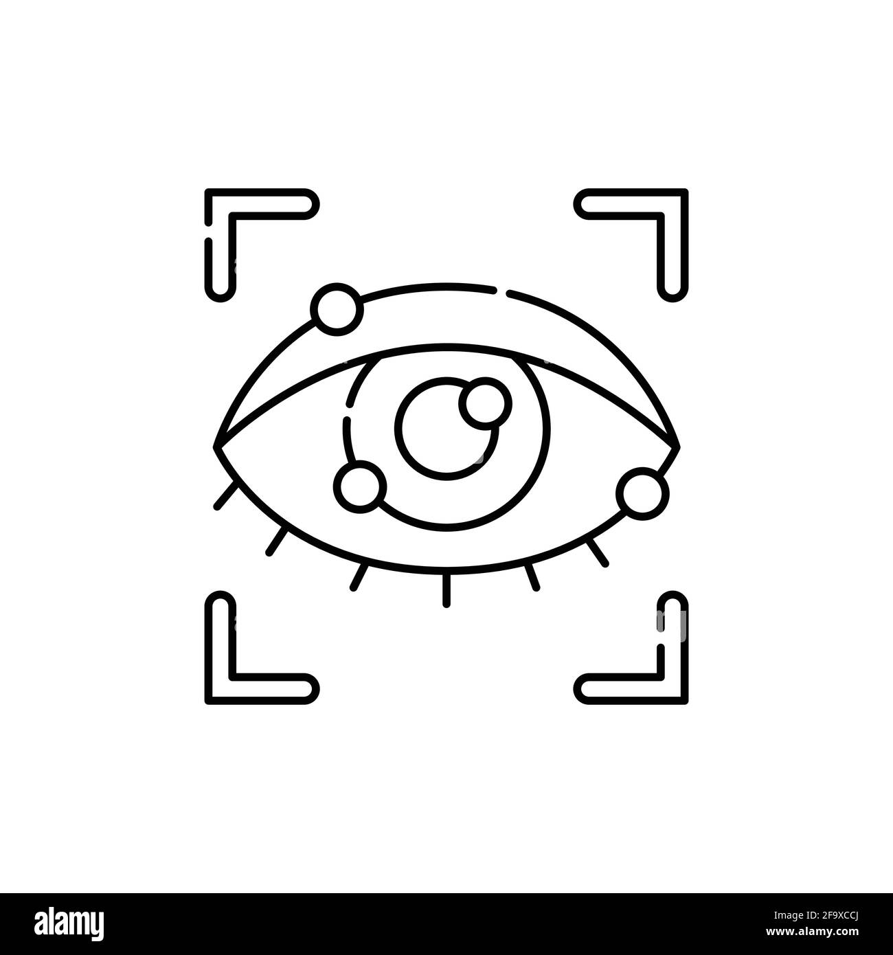 Eye scan olor line icon. ID and verifying person. Pictogram for web ...