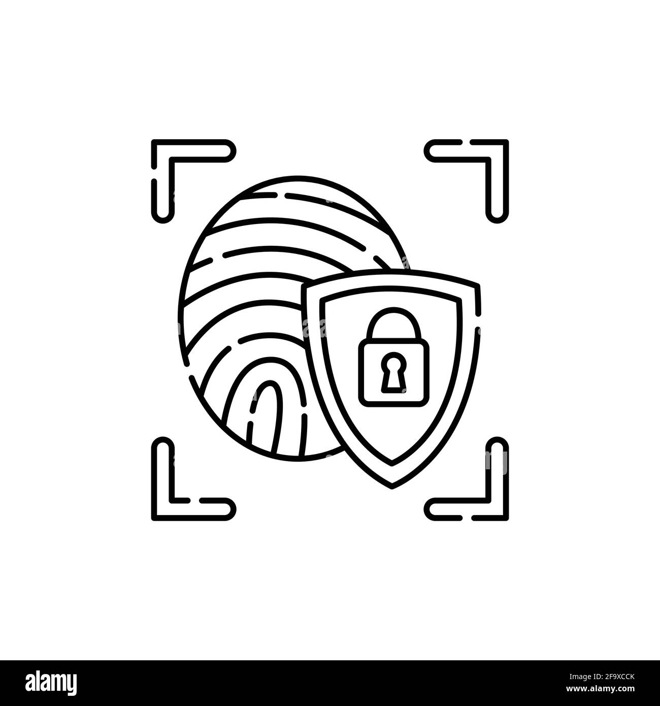 Fingerprint scan olor line icon. ID and verifying person. Pictogram for ...