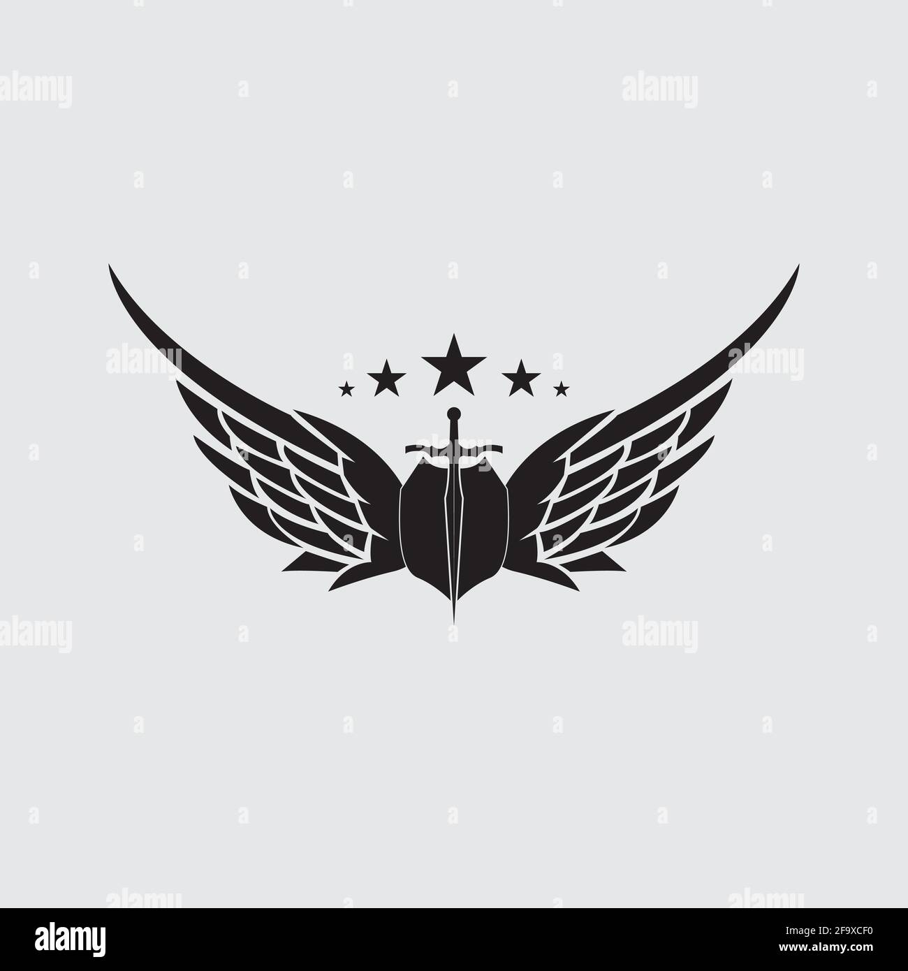 The winged sword with shield vector icon Stock Vector Image & Art - Alamy