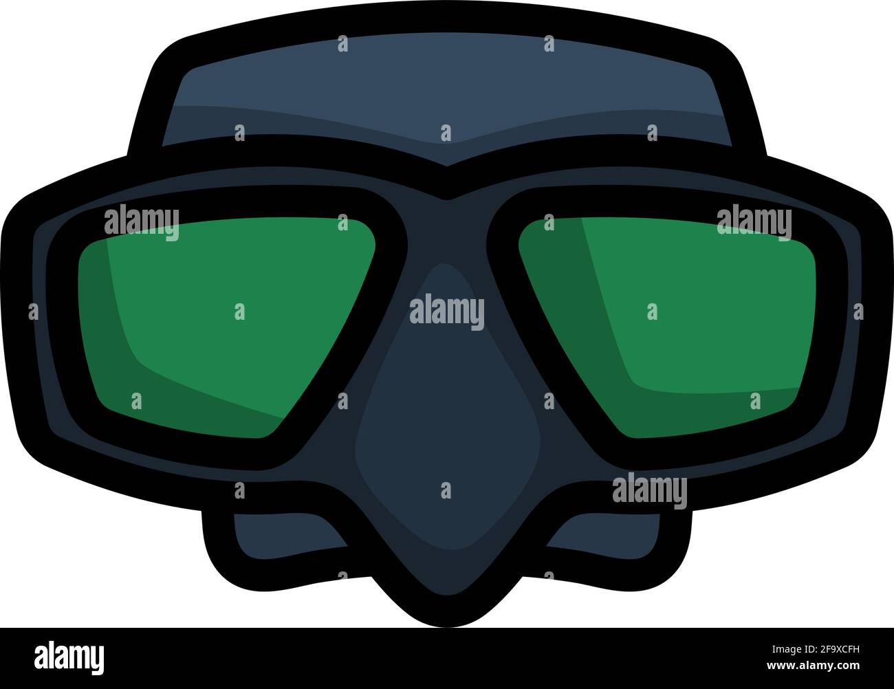 Icon Of Scuba Mask. Editable Bold Outline With Color Fill Design ...