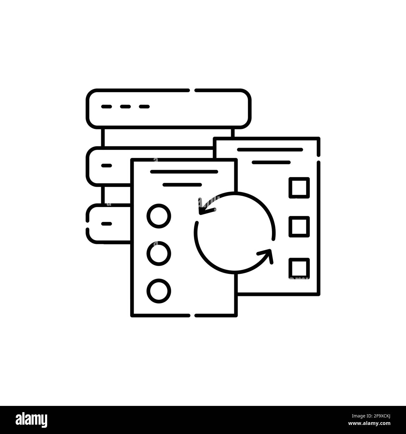 Data verification olor line icon. ID and verifying person. Pictogram ...