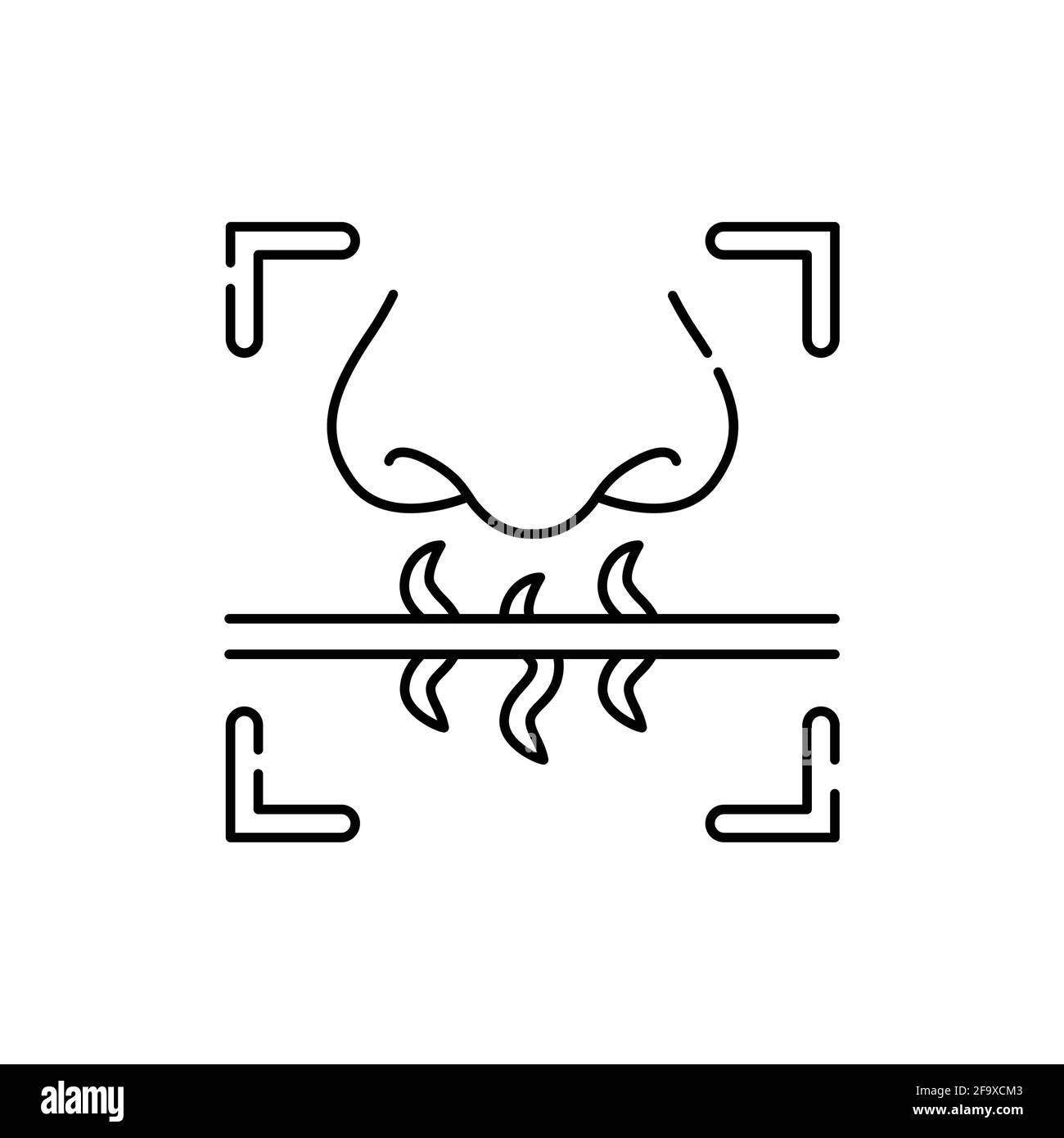 Smell identification olor line icon. ID and verifying person. Pictogram ...