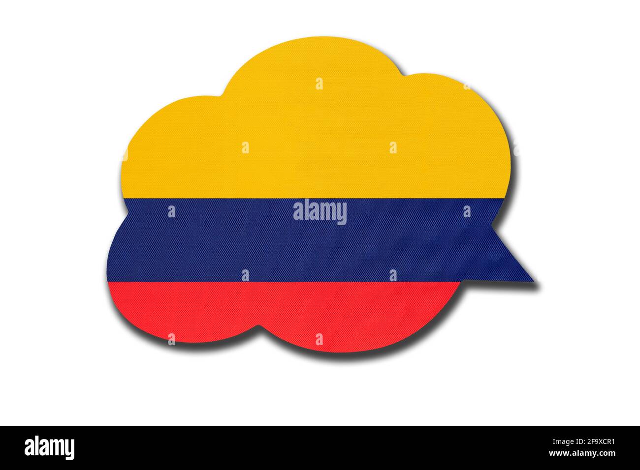 3d speech bubble with colombian national flag isolated on white ...