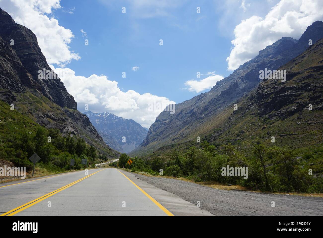 Highway in the Andean Mountains, Los Andes, Chile Stock Photo - Alamy