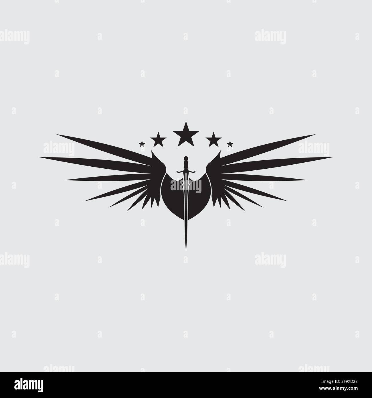 The winged sword with shield vector icon Stock Vector Image & Art - Alamy