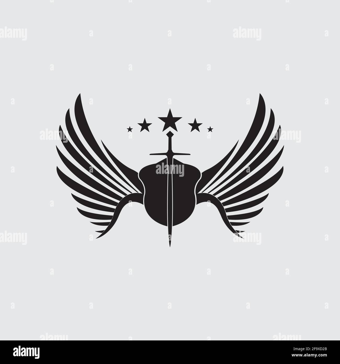 The winged sword with shield vector icon Stock Vector Image & Art - Alamy