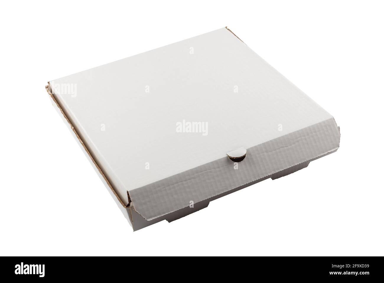 empty eaten closed pizza box isolated on white background Stock Photo ...