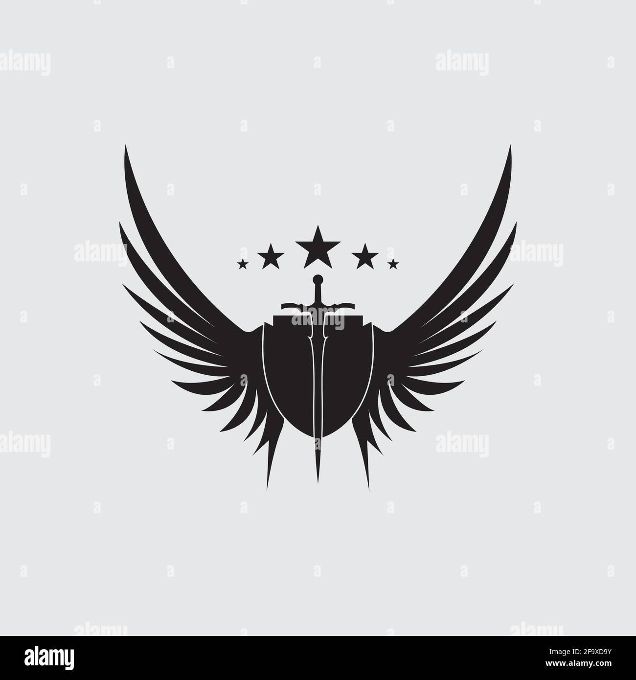 The winged sword with shield vector icon Stock Vector Image & Art - Alamy