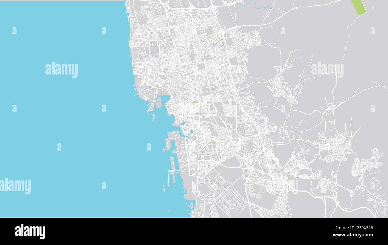 Urban vector city map of Jeddah, Saudi Arabia, Middle East Stock Vector ...