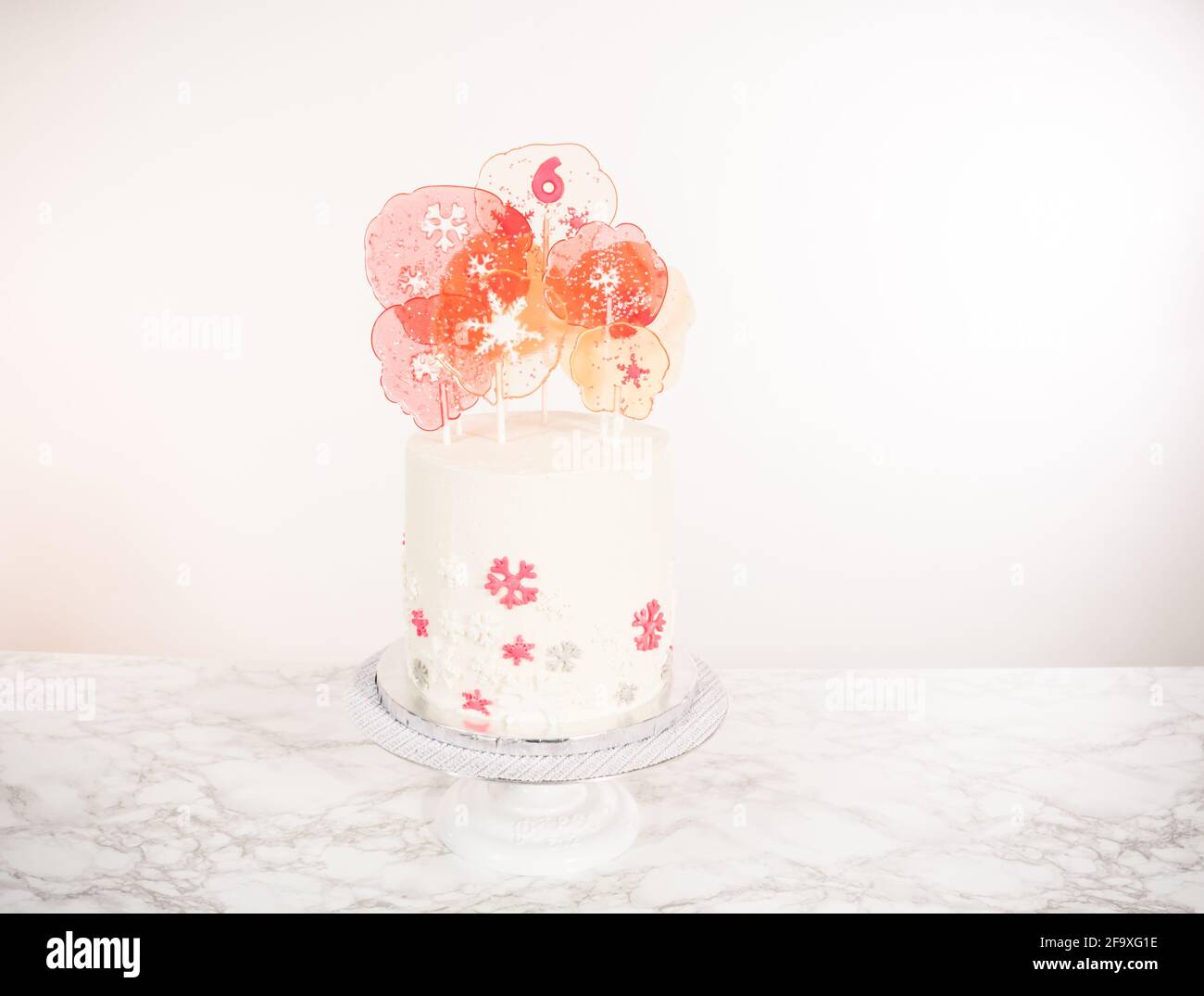 Baking tall round cake with large lollipops for a little girl's ...