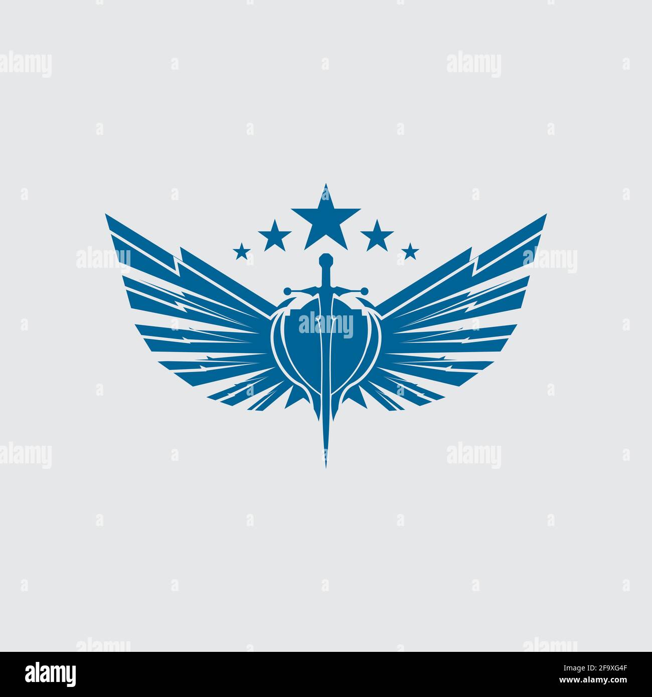 Winged sword banner heraldic design hi-res stock photography and images ...