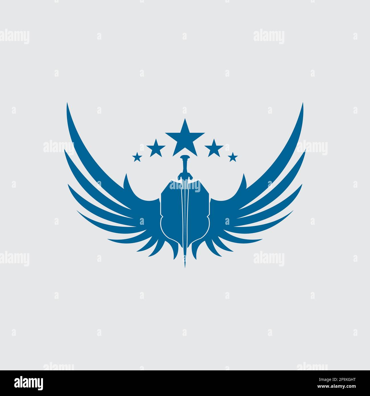 The winged sword with shield vector icon Stock Vector Image & Art - Alamy