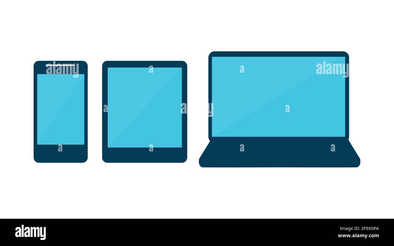 Devices Icon Set. Isolated illustration of mobile cellphone, tablet ...