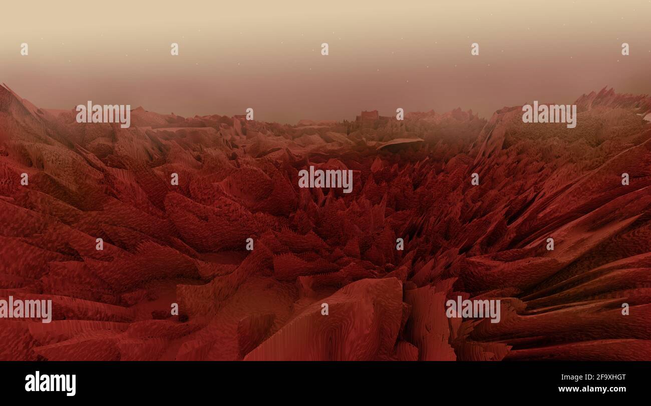 Mars landscape, science fiction illustration Stock Photo - Alamy