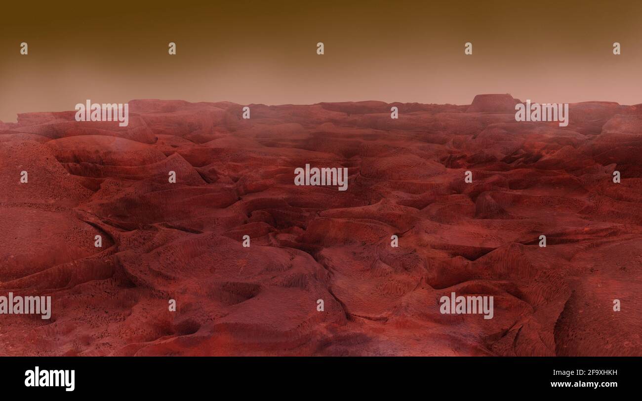 Mars landscape, science fiction illustration Stock Photo - Alamy