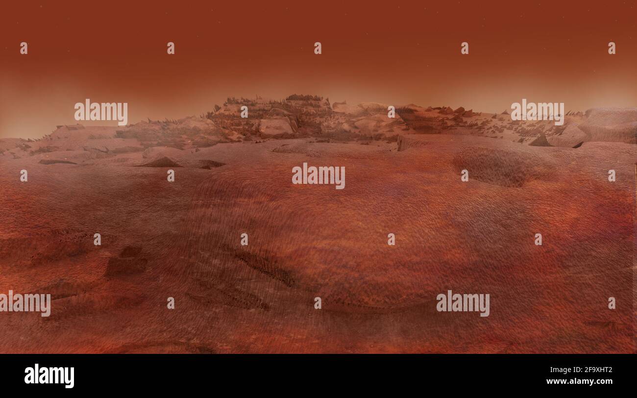 Mars landscape, science fiction illustration Stock Photo - Alamy