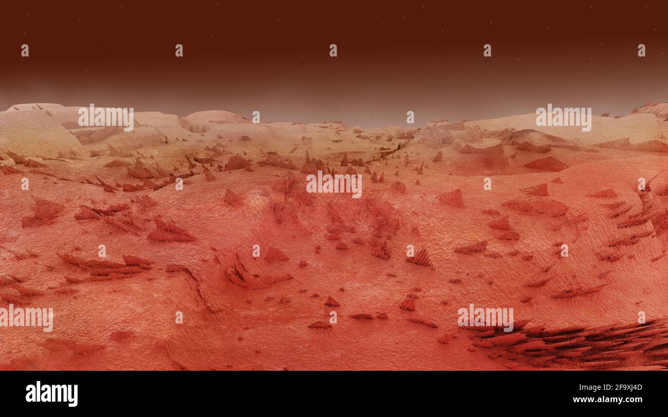 Mars landscape, science fiction illustration Stock Photo - Alamy