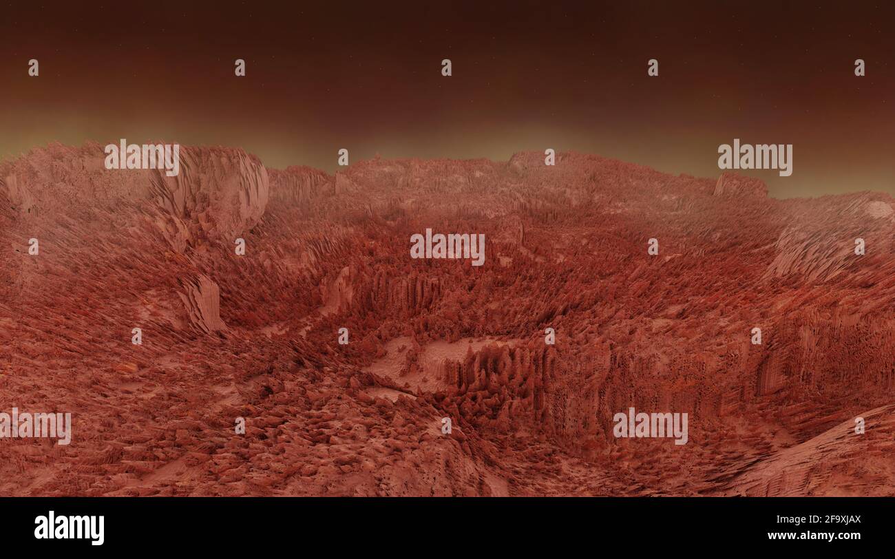 Mars landscape, science fiction illustration Stock Photo - Alamy